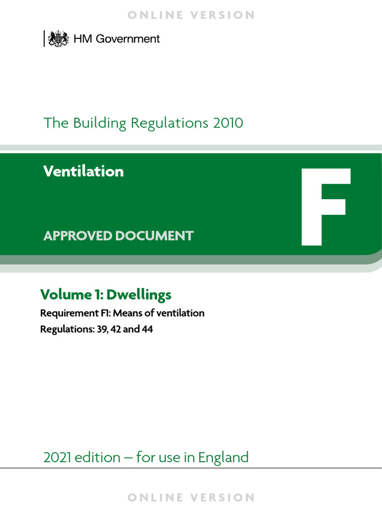 Building Regulations Part F 2021 Edition | PDF | Ventilation ...