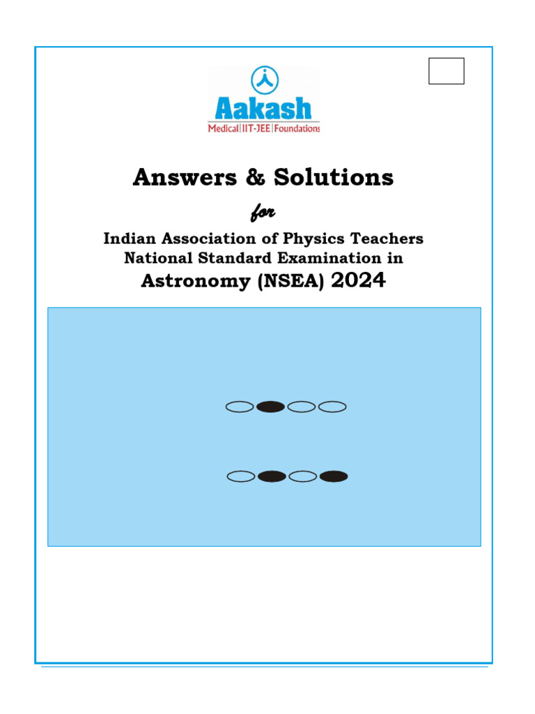 NSEA 2024 25 Answers and Solutions | PDF | Spin (Physics) | Spectral Line