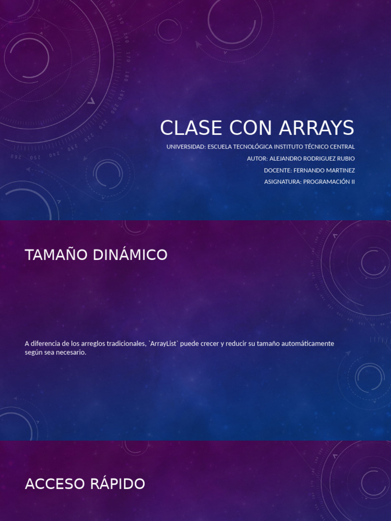 Diapositivas de clase con Array | PDF