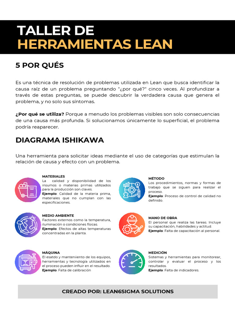 Taller Herramientas Lean | PDF | Herramientas