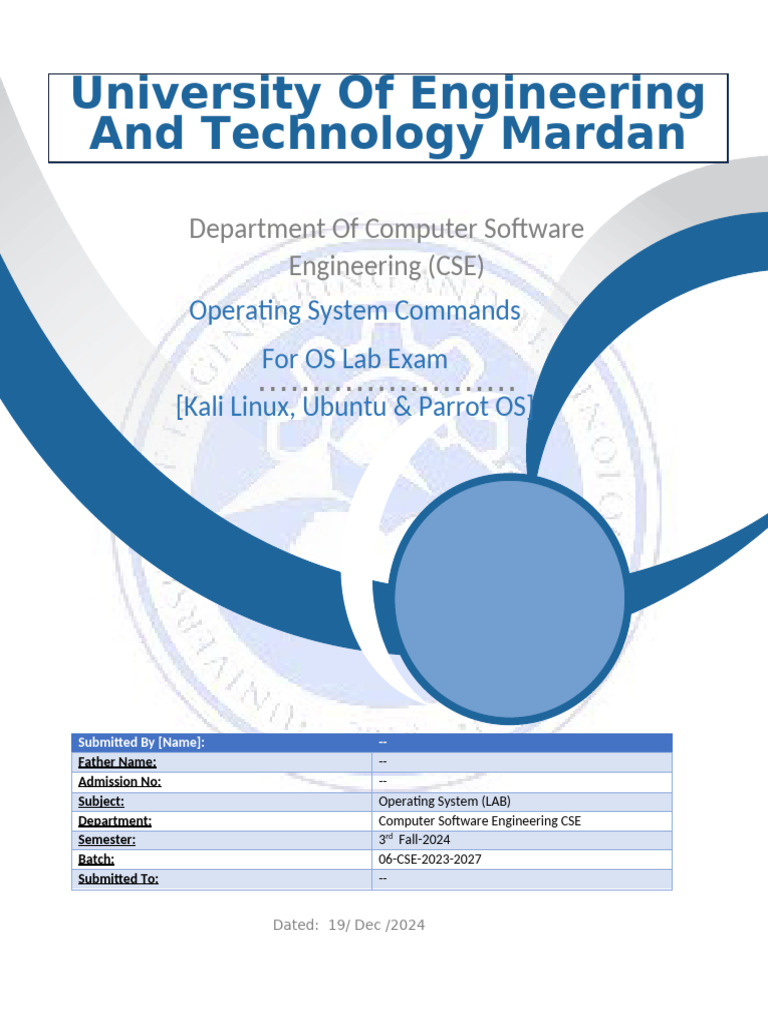 OS Lab Exam Commands for Linux | PDF