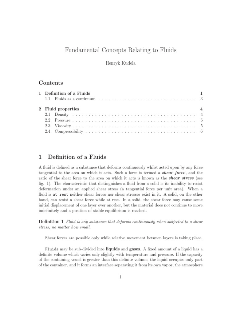 Fundamental Concepts Relating To Fluids | PDF | Liquids | Gases
