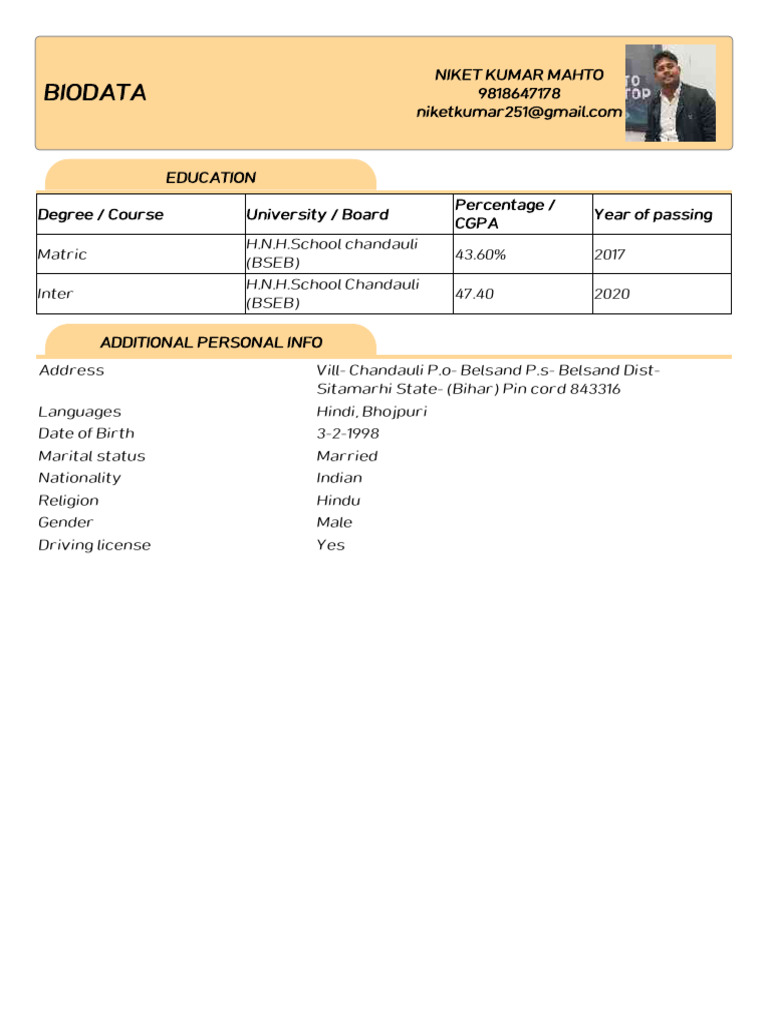 Niket Kumar Mahto - 1728459979064 | PDF