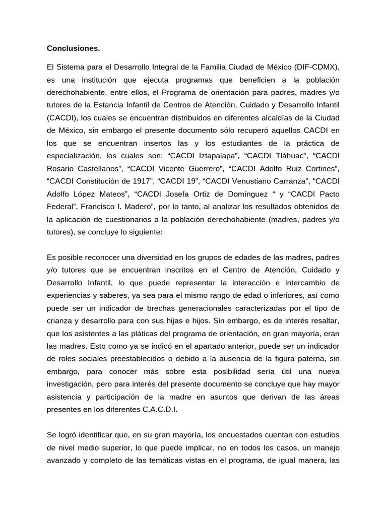 Evaluación del Programa de Orientación CACDI | PDF | Trabajo Social ...