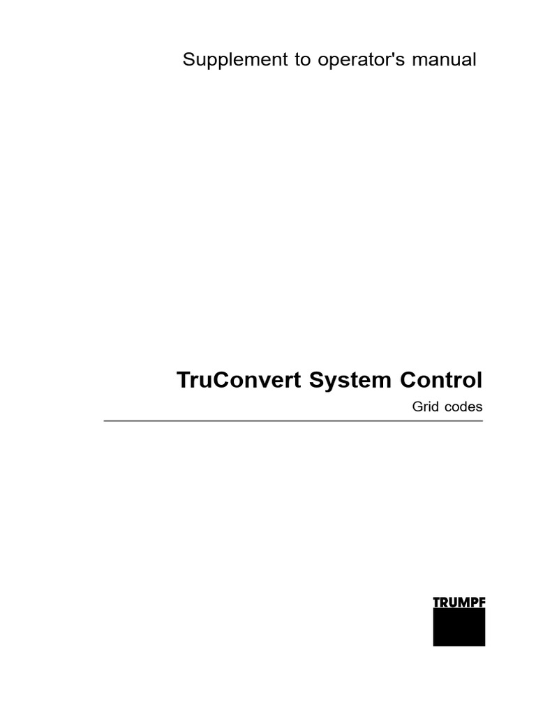 TruConvert System Control Grid Codes Guide | PDF | Electrical Grid ...