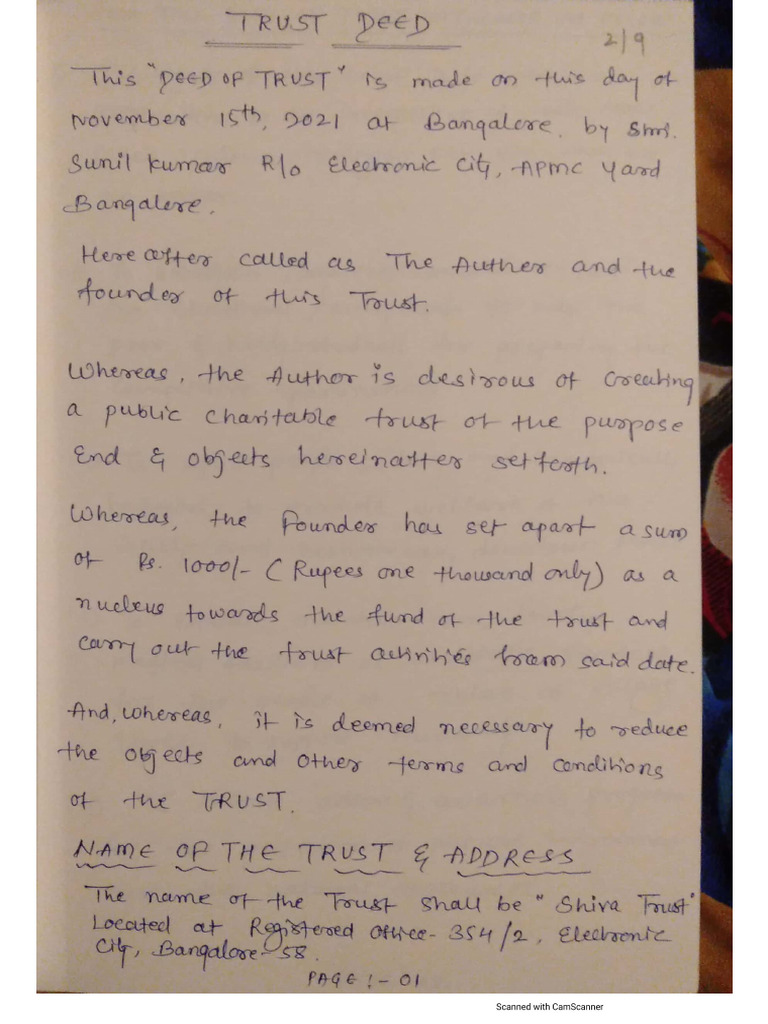 Trust Deed | PDF