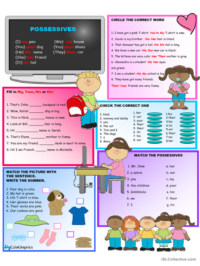 Possessive Adjectives With KEY | PDF