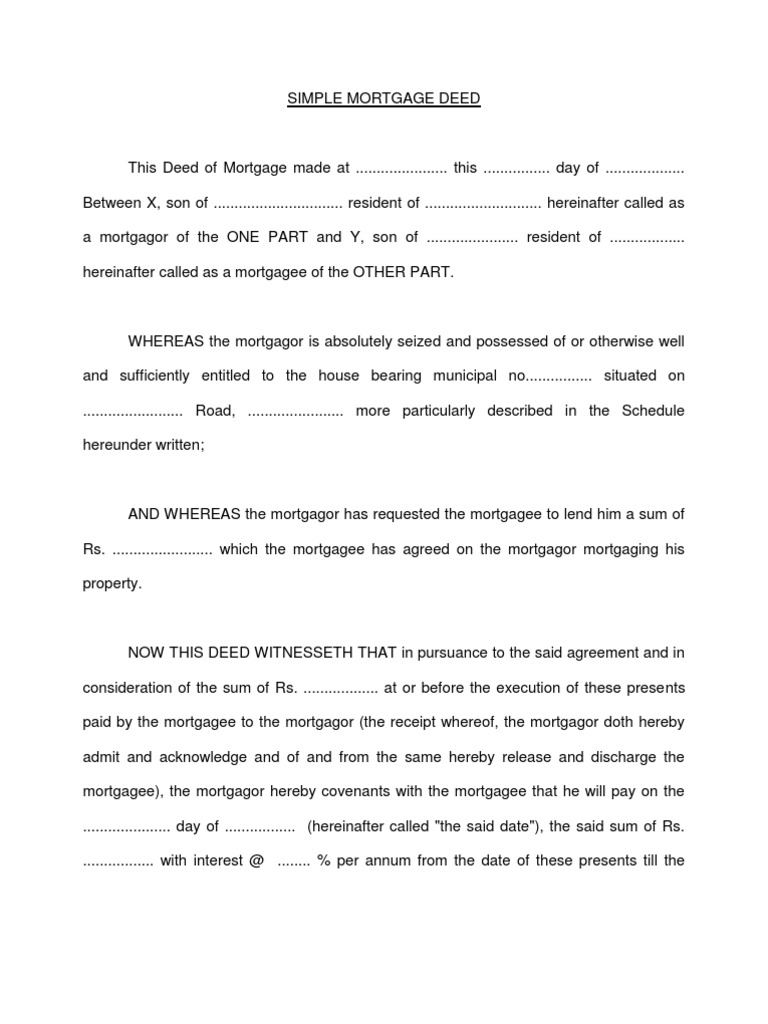 Mortgage Deed | PDF | Mortgage Law | Real Property Law