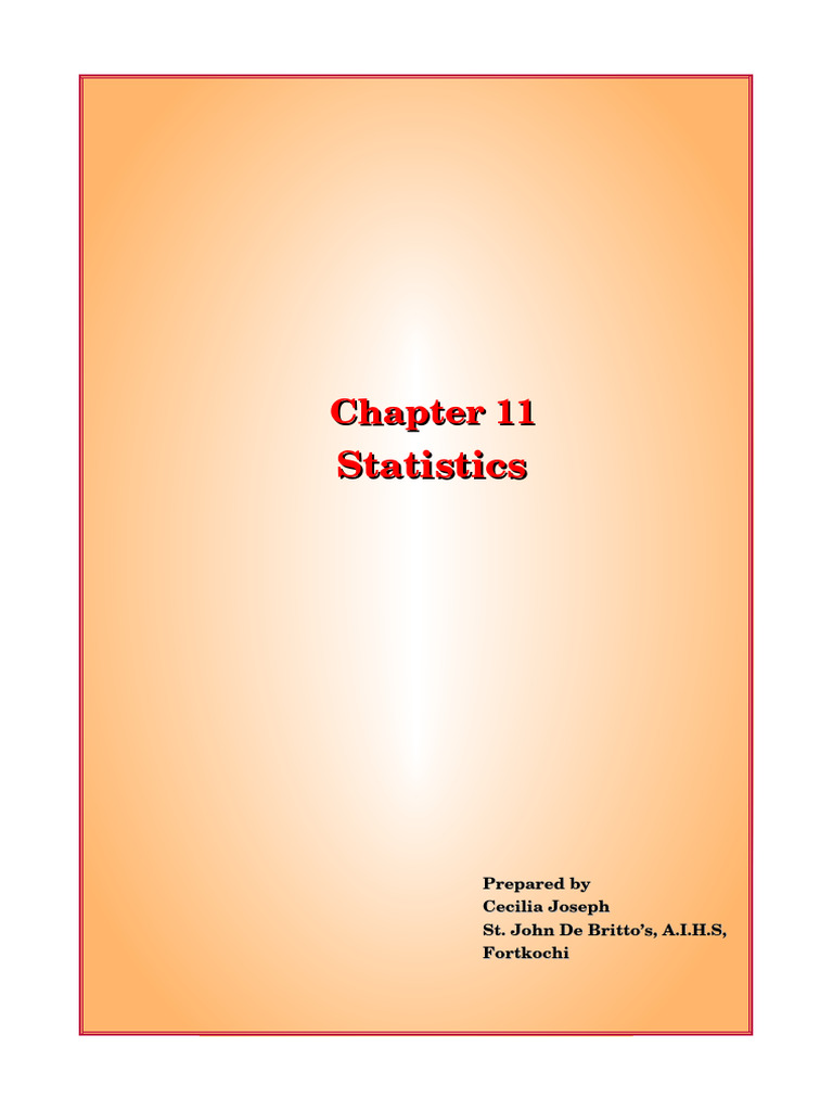 X Maths- Ch 11 Statistics-1 | PDF | Arithmetic Mean | Mean