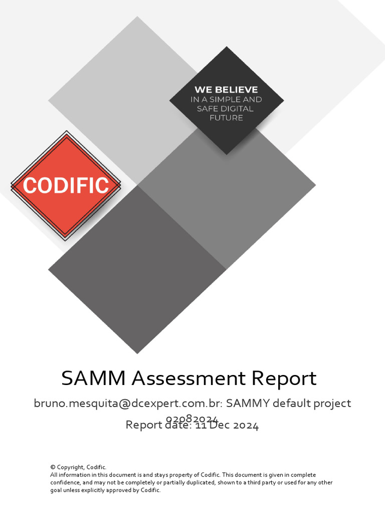 Assessment - Report - SAMMY Default Project 020... SAMM | PDF ...