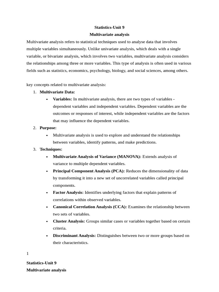 09.Statistics Unit-IX 2 | PDF | Factor Analysis | Linear Regression