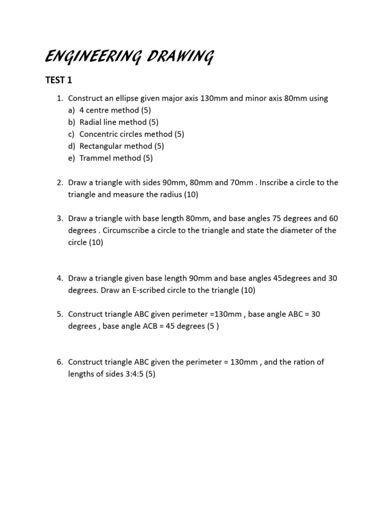 Trammel Method for Ellipse Construction | PDF