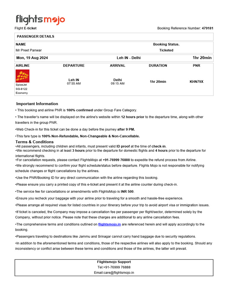 E-Ticket | PDF | Aviation | Airlines