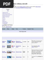 Active Indian Military Aircraft List | PDF | Military Aviation | Aircraft