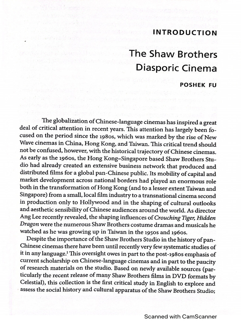 Shaw Brothers and Diasporic Cinema - Fu | PDF