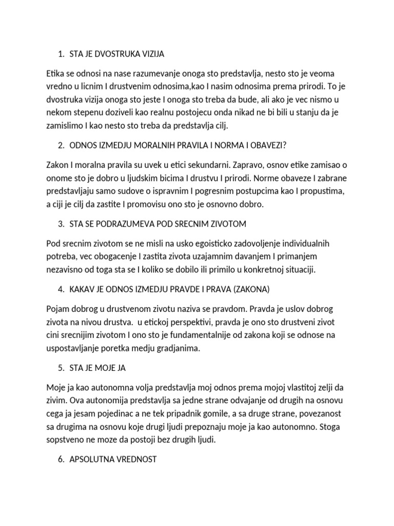 Skripta Etika 1 | PDF