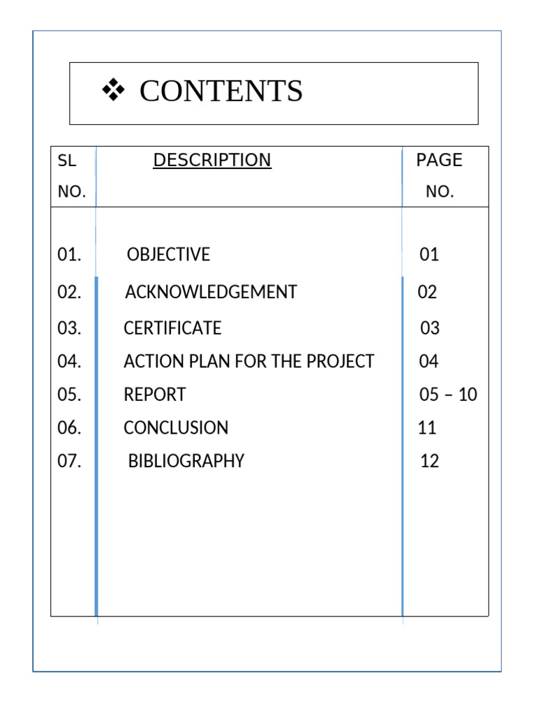 English Project Index | PDF