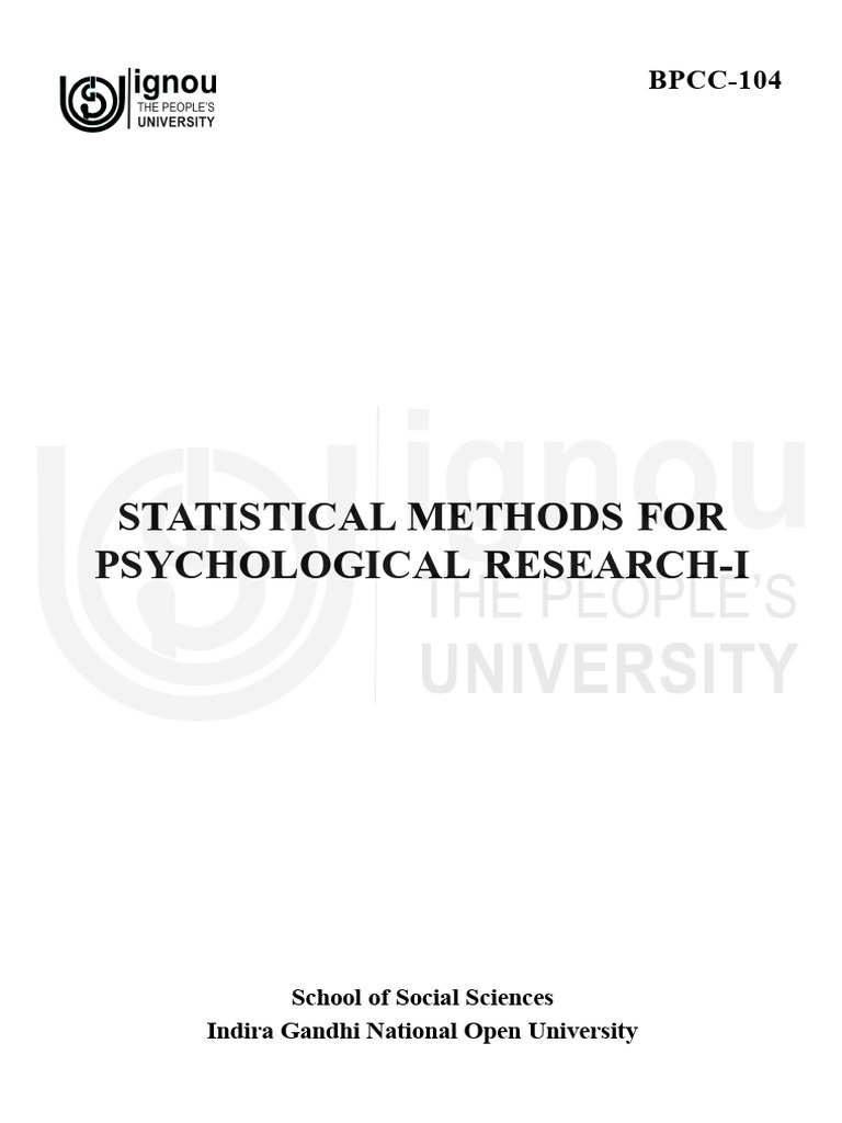 BPCC 104 Full Textbook | PDF | Statistics | Sampling (Statistics)