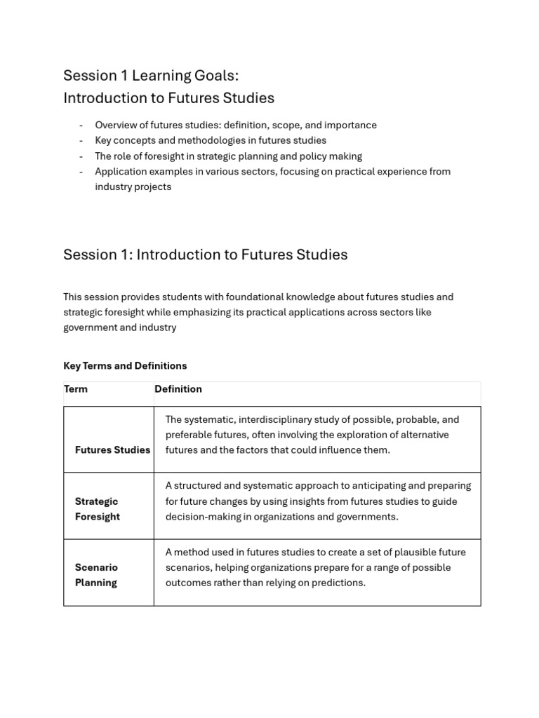 Introduction to Futures Studies & Foresight | PDF | Scenario Planning ...