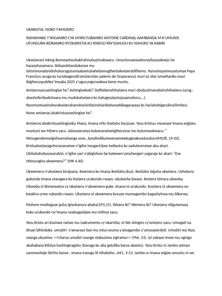 UKARISTIA Amizero - 090945 | PDF