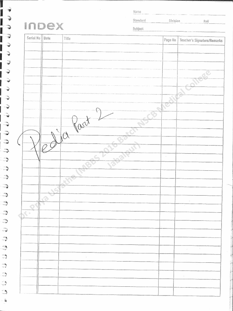 Paediatrics Part 2 Handwritten Notes | PDF