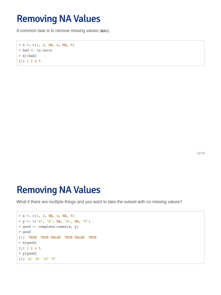 22 Subsetting Removing Missing Values Subsetting NAs | PDF 22 Subsetting Removing Missing Values Subsetting NAs | PDF