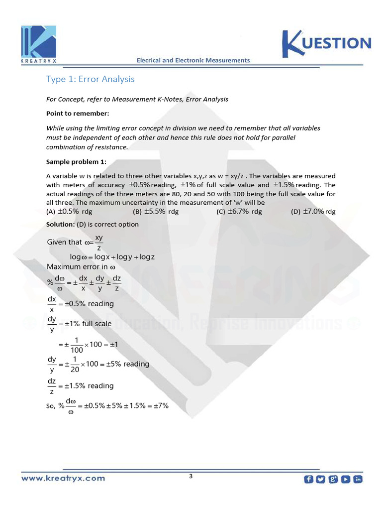 Error Analysis Numerical | PDF | Resistor | Electromagnetism