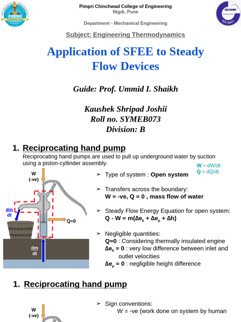 Applying steady flow energy equation | PDF | Fluid Dynamics | Pump Applying steady flow energy equation | PDF | Fluid Dynamics | Pump