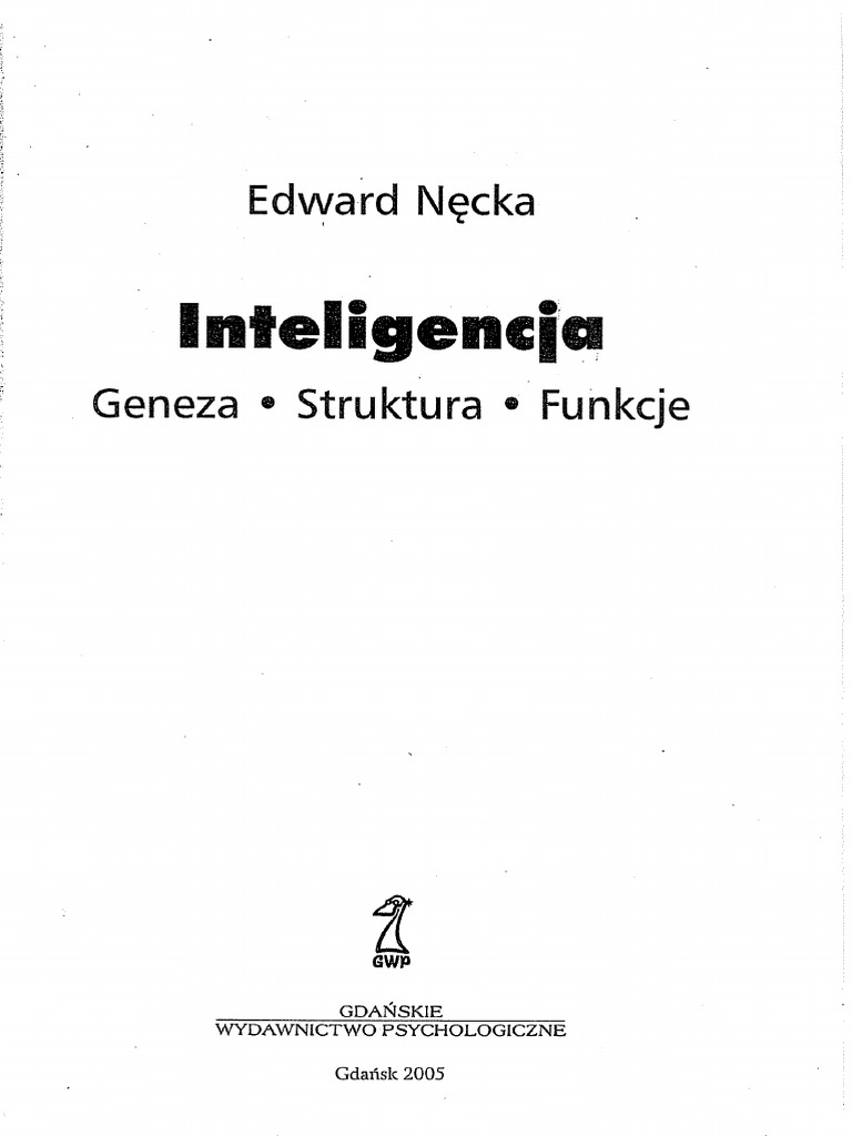 E Necka Inteligencja Geneza Struktura Funkcje | PDF