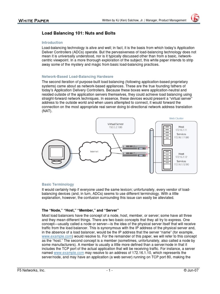 Load Balancing 101 Nuts Bolts | PDF | Load Balancing (Computing) | Port ... Load Balancing 101 Nuts Bolts | PDF | Load Balancing (Computing) | Port ...