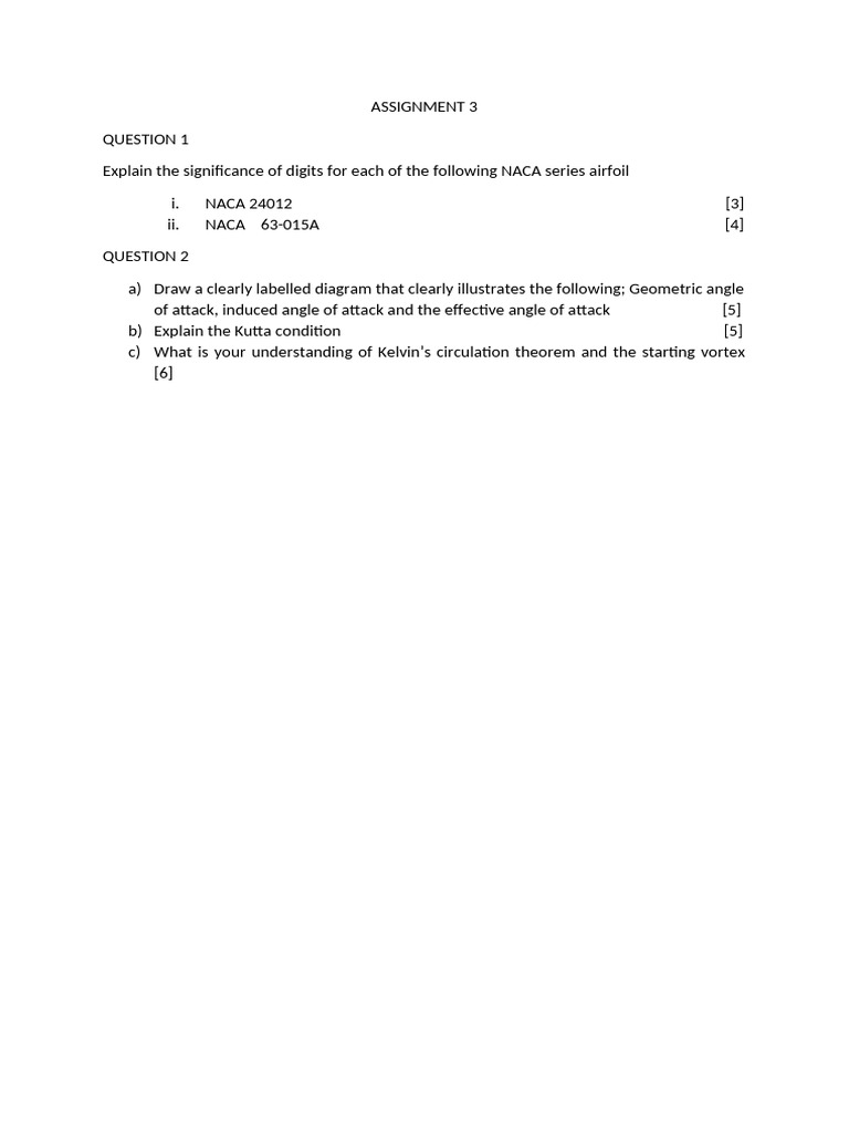 Aerodynamics Assignment | PDF