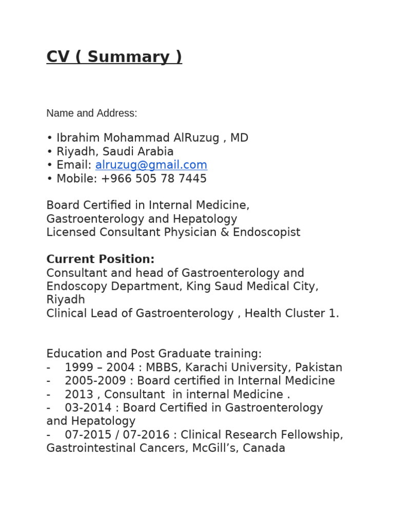 Gastroenterology Expert Profile | PDF | Gastroenterology | Endoscopy