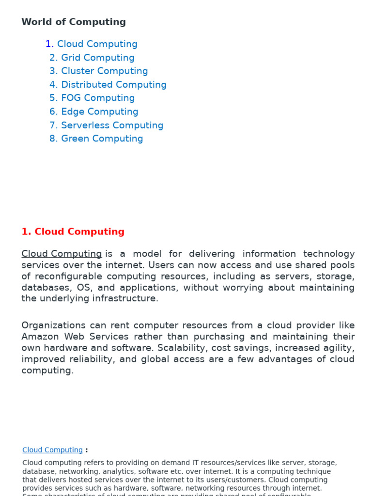 L1.4_The World of Computing | PDF | Cloud Computing | Computer Cluster