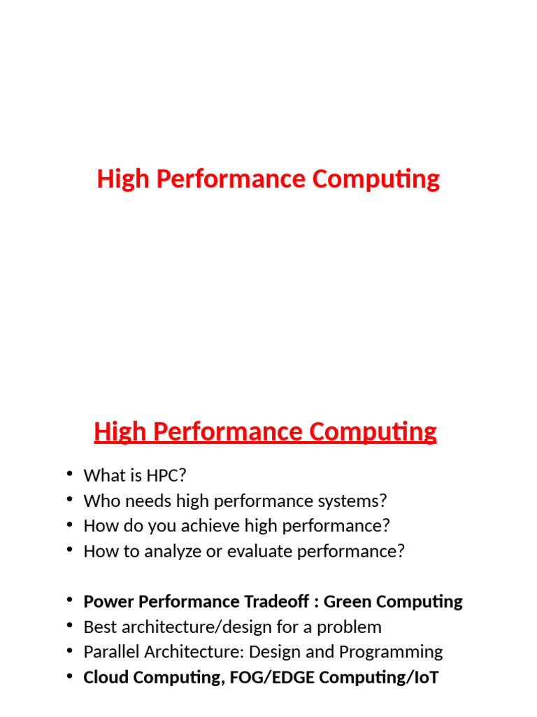 L1.2 HPC Introduction | PDF | Supercomputer | Central Processing Unit