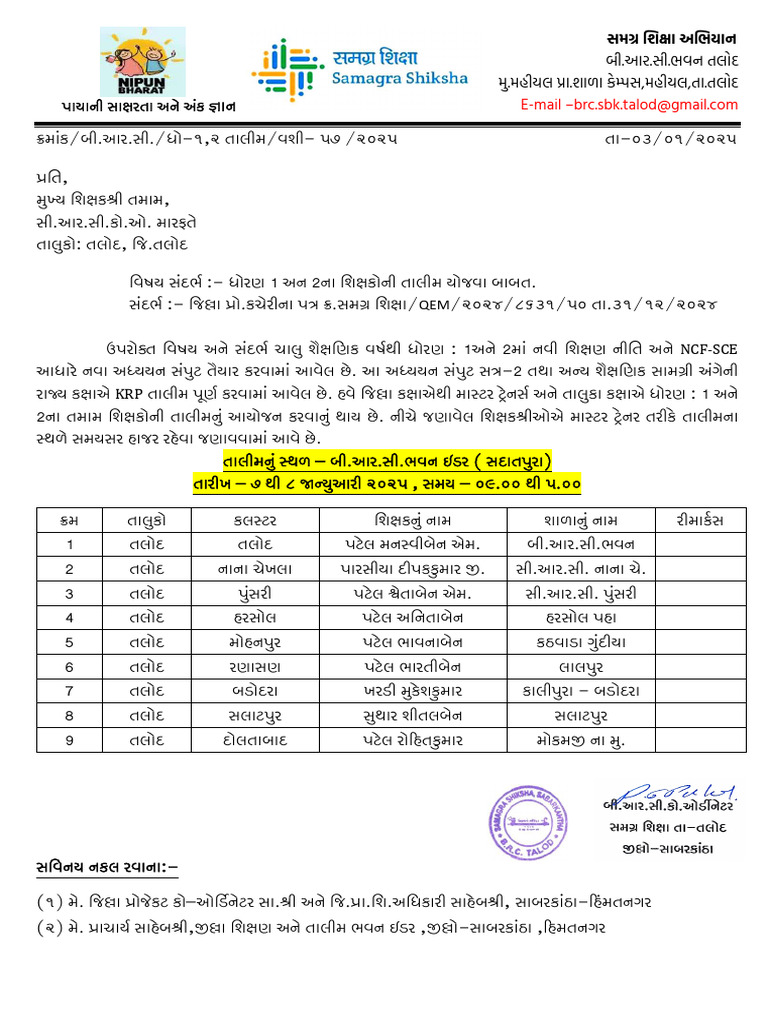 PRAGNA TALIM LETTER 03.01.2025 | PDF