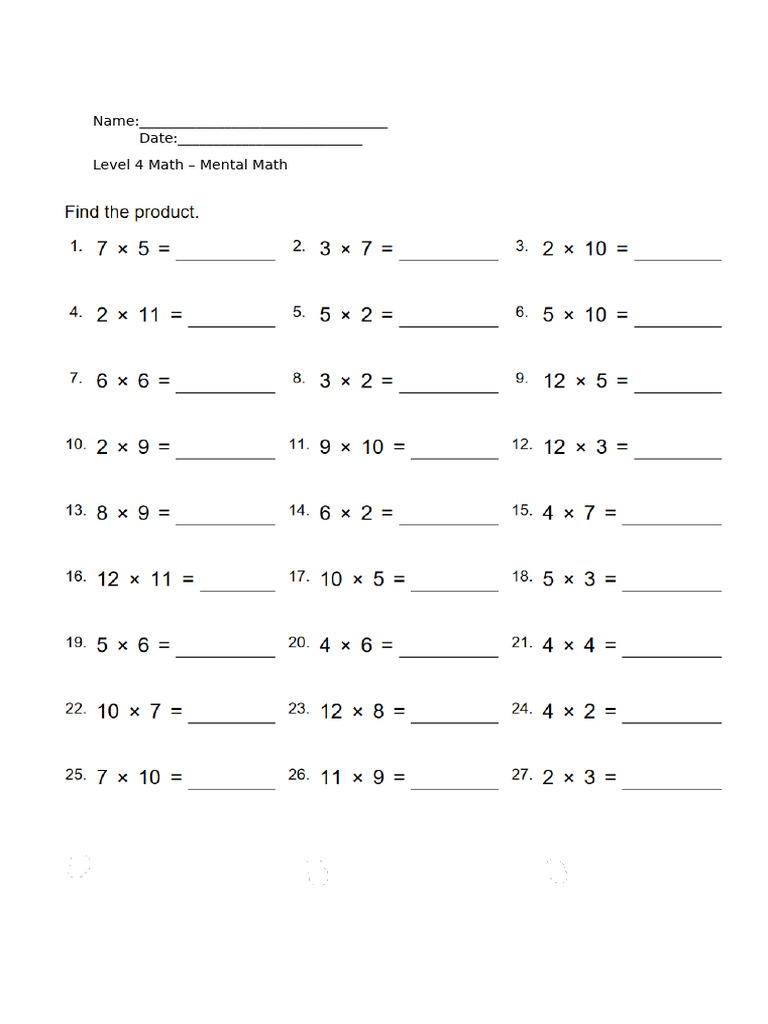 02 Mental Math | PDF