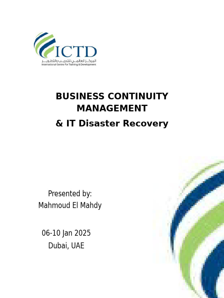 Business Continuity Management | PDF