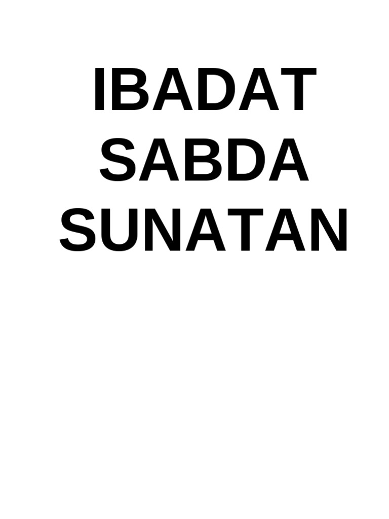 Ibadat Sabda Sunatan | PDF