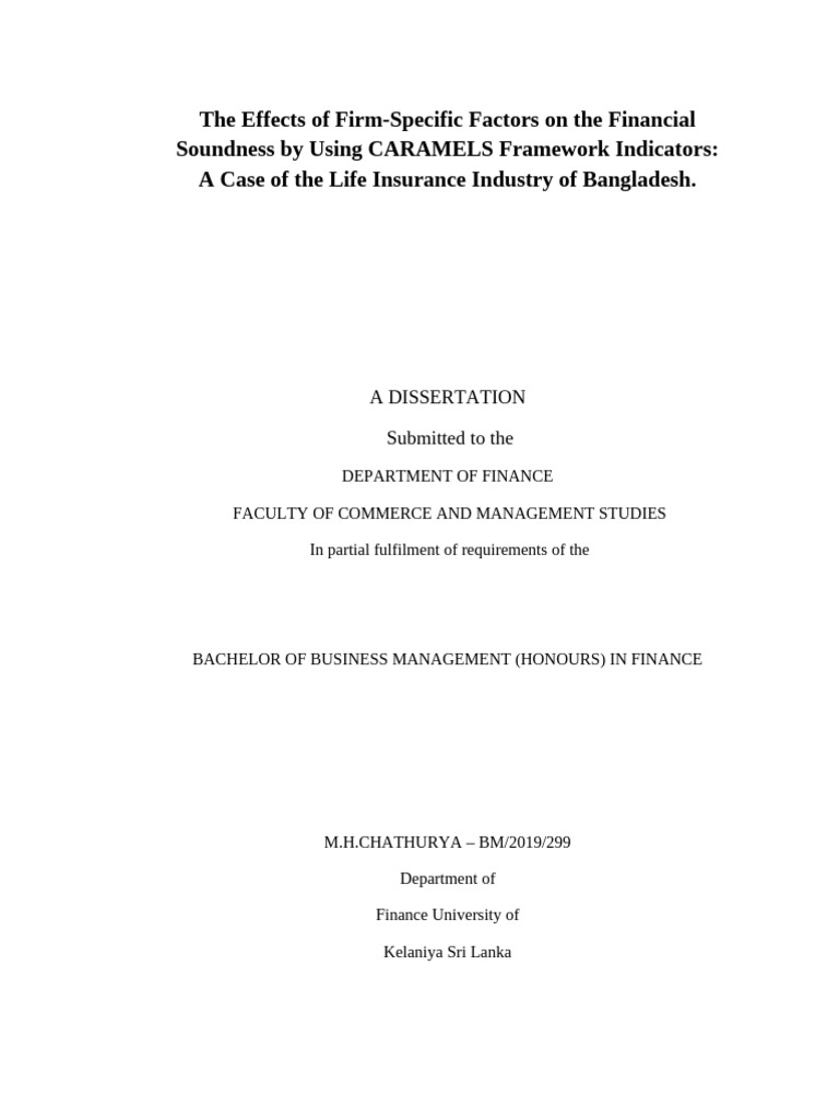 Dissertation Draft - Edited | PDF | Insurance | Financial Risk