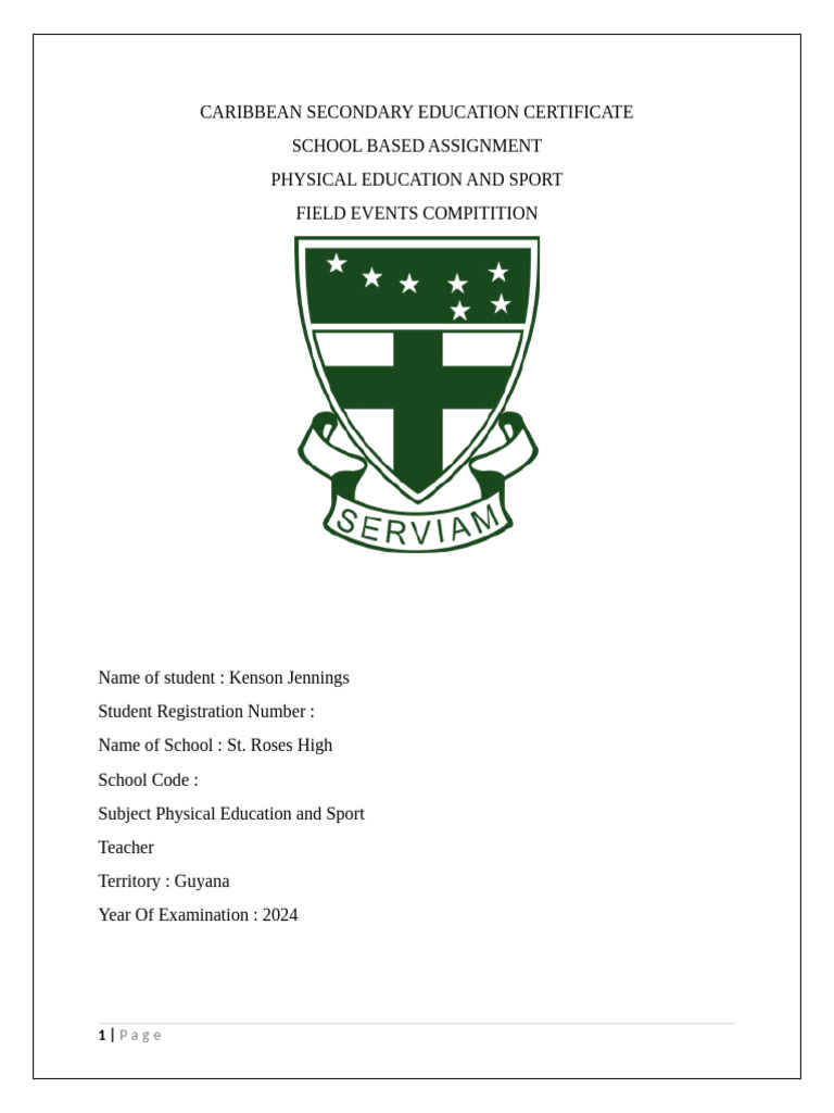 St. Rose's High School Field Events 2024 | PDF | Track And Field | Sports