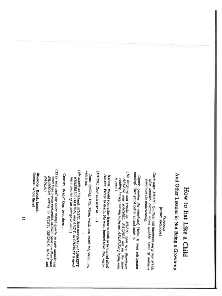 How To Eat Like A Child Script | PDF