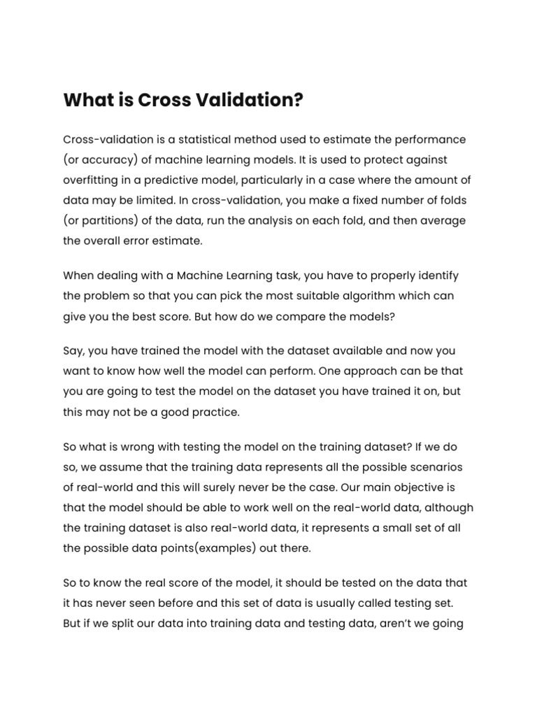 Lecture Note #6 - PEC-CS701E | PDF | Cross Validation (Statistics) | Cognition