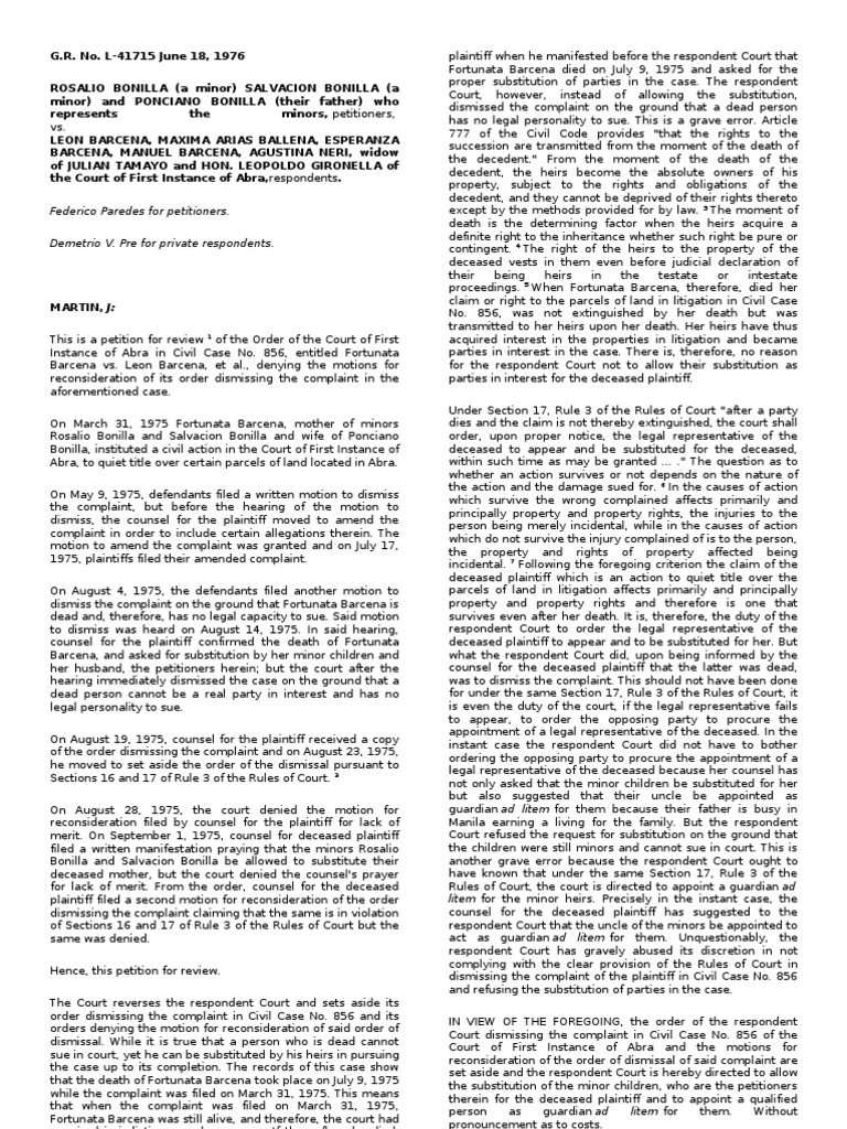 Federico Paredes For Petitioners. Demetrio V. Pre For Private ...