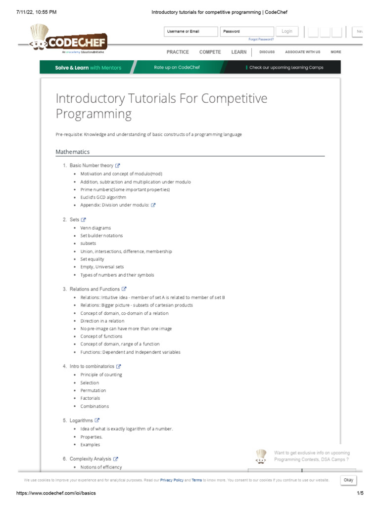 Introductory tutorials for competitive programming _ CodeChef | PDF | C++ | C (Programming Language)
