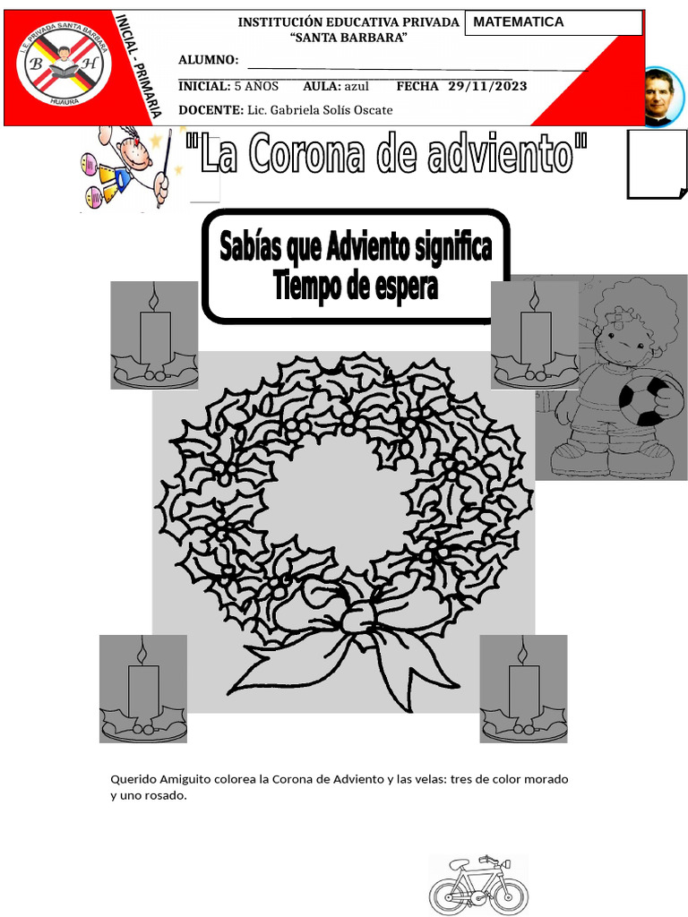 tarea corona de adviento | PDF