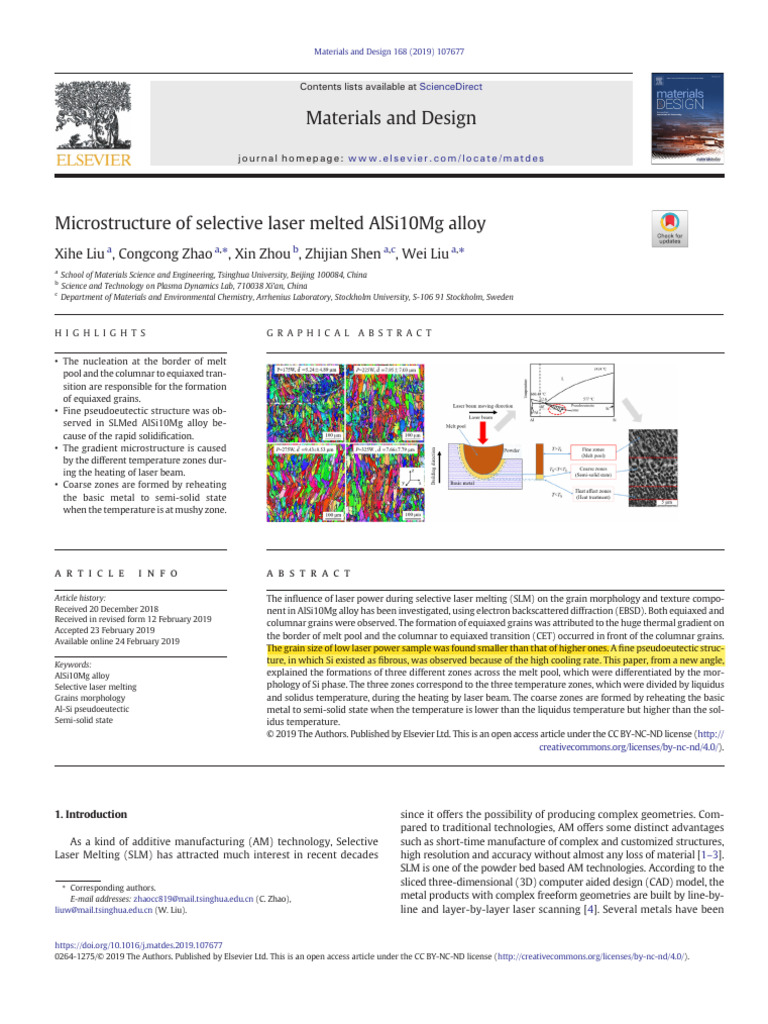 Microstructure of AlSi10Mg in SLM | PDF | Crystallite | Microstructure