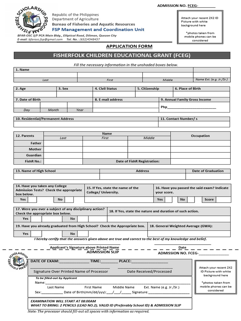 Annex 3 - FCEG Application Form - 2022 | PDF