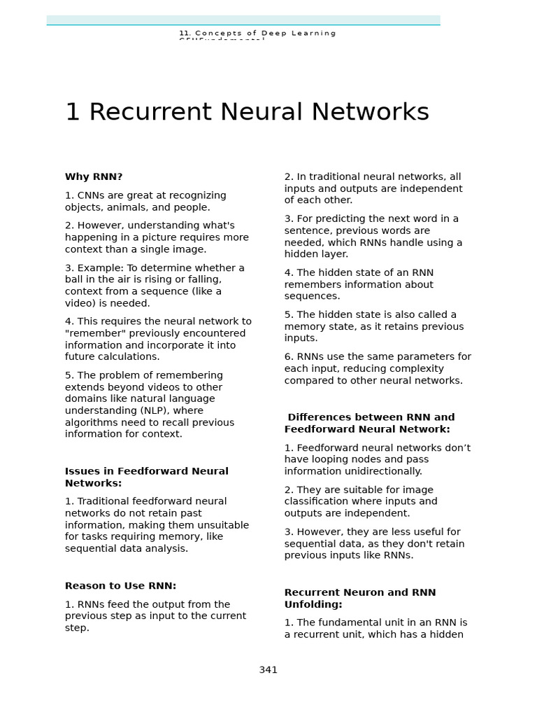 1 Recurrent Neural Networks (1) | PDF | Artificial Neural Network | Applied Mathematics