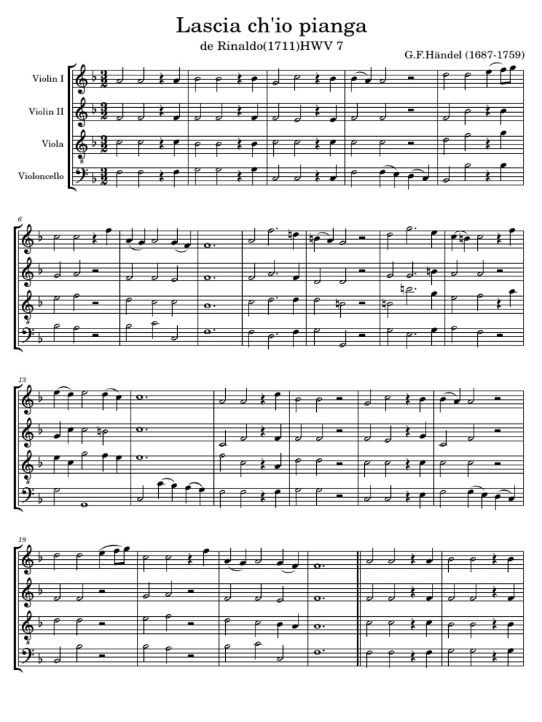 Lascia Ch'Io Pianga | PDF