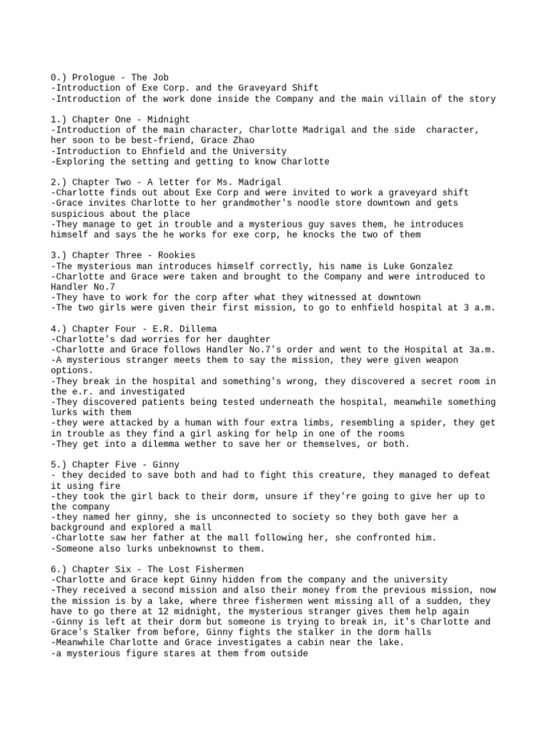 Graveyard Shift Outline | PDF